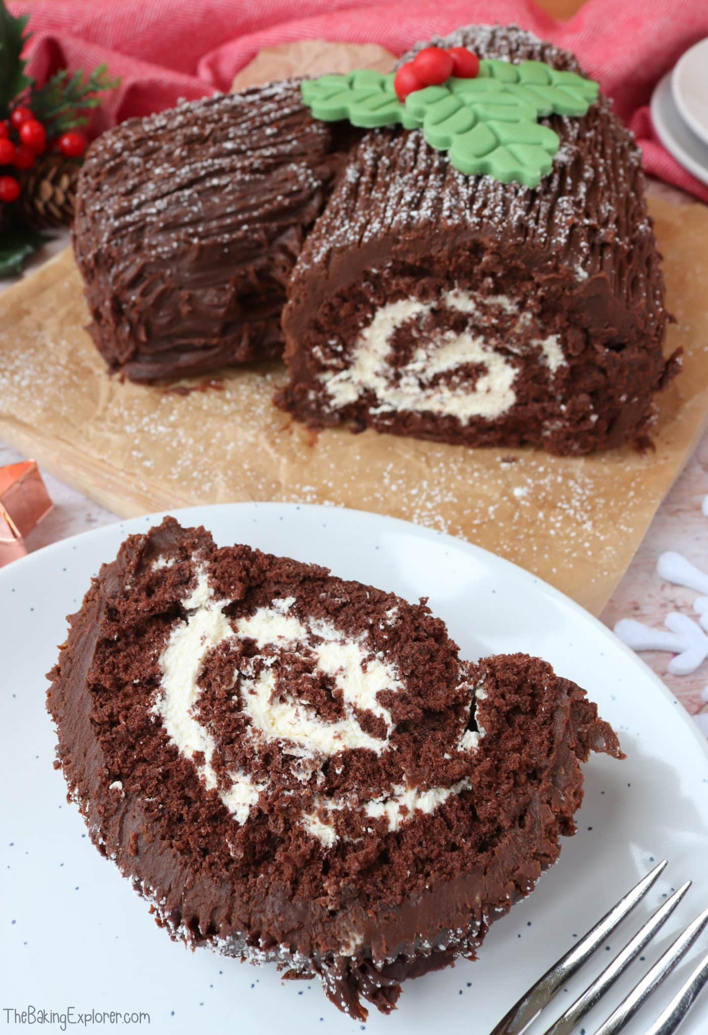 Chocolate Yule Log - The Baking Explorer