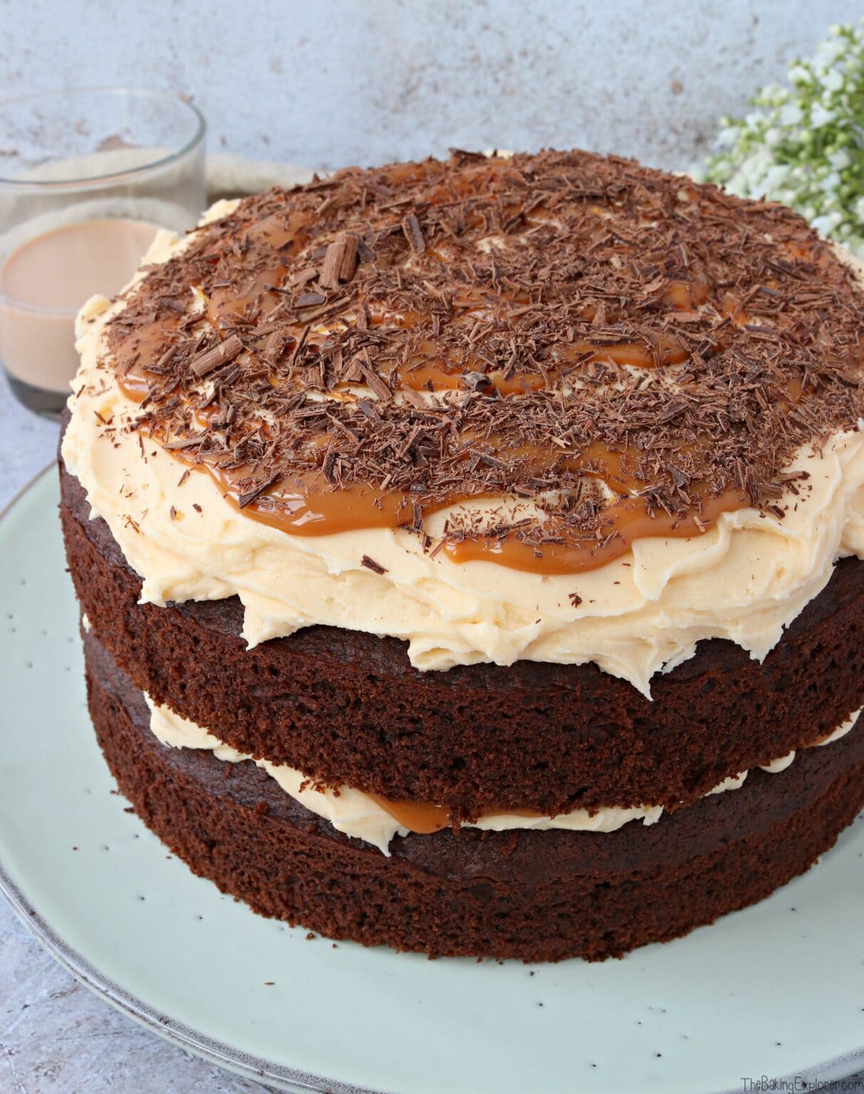 Amarula, Chocolate & Caramel Cake - The Baking Explorer