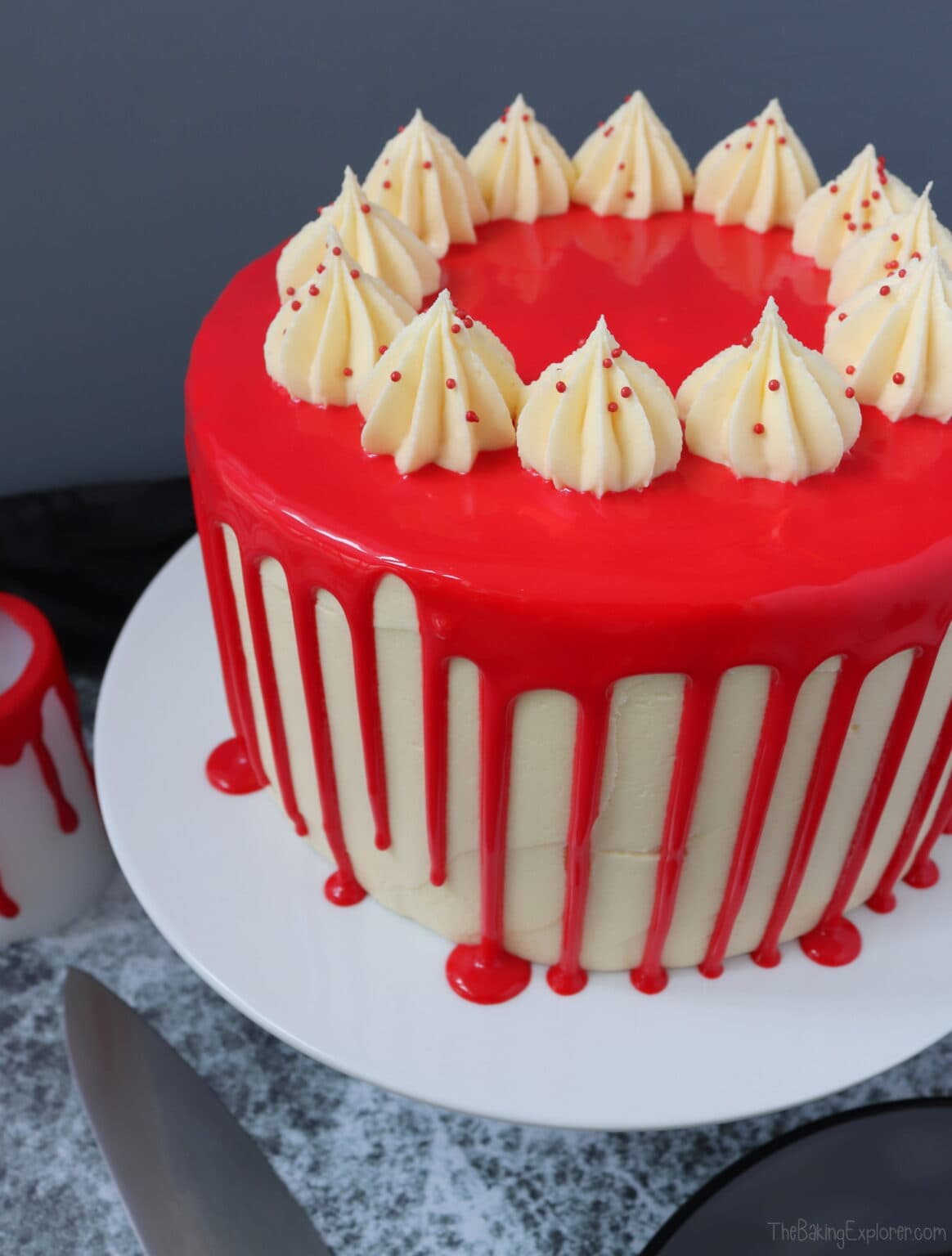 Halloween Red Velvet Drip Cake - The Baking Explorer