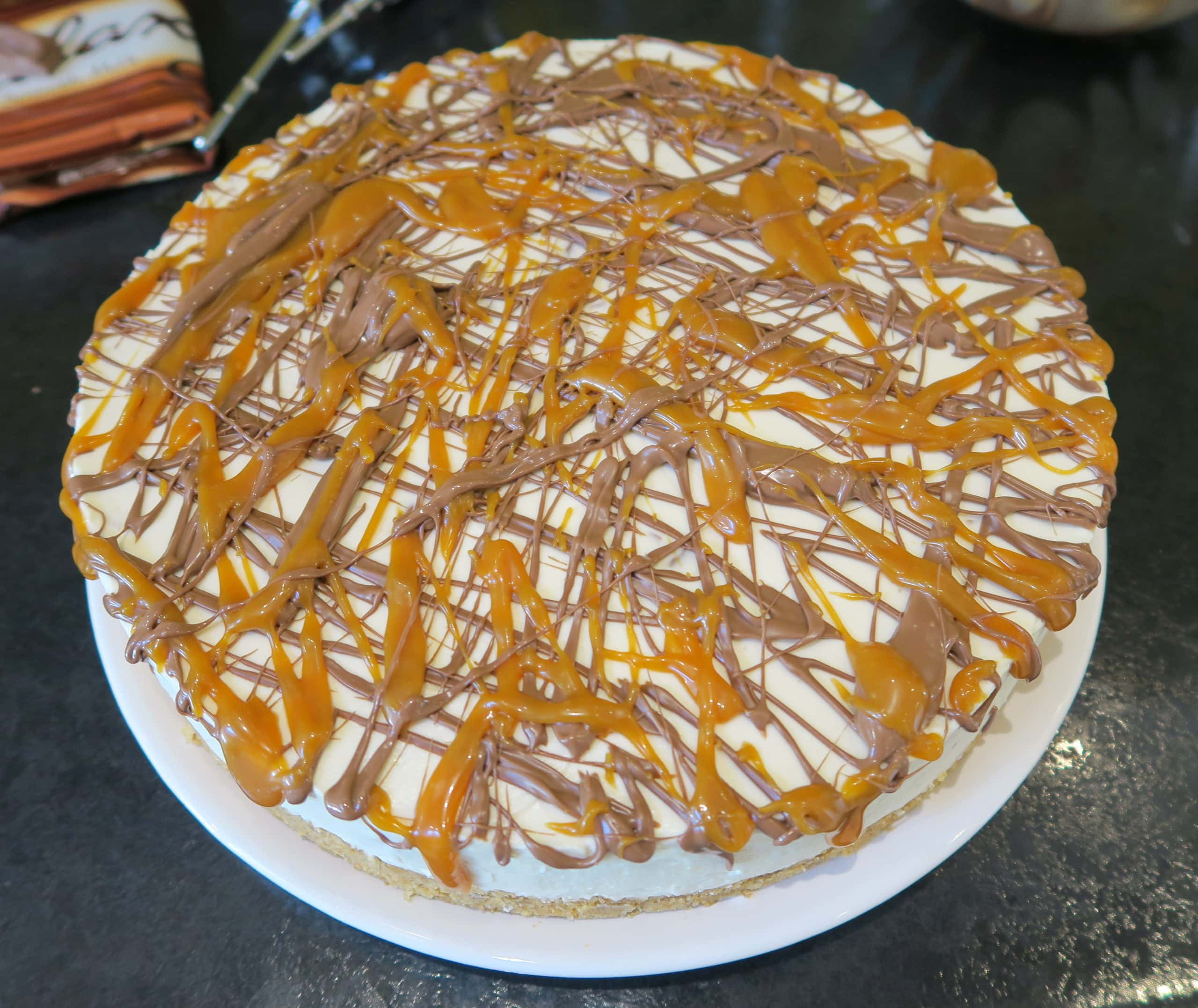 Galaxy Caramel Cheesecake (No Bake) - The Baking Explorer