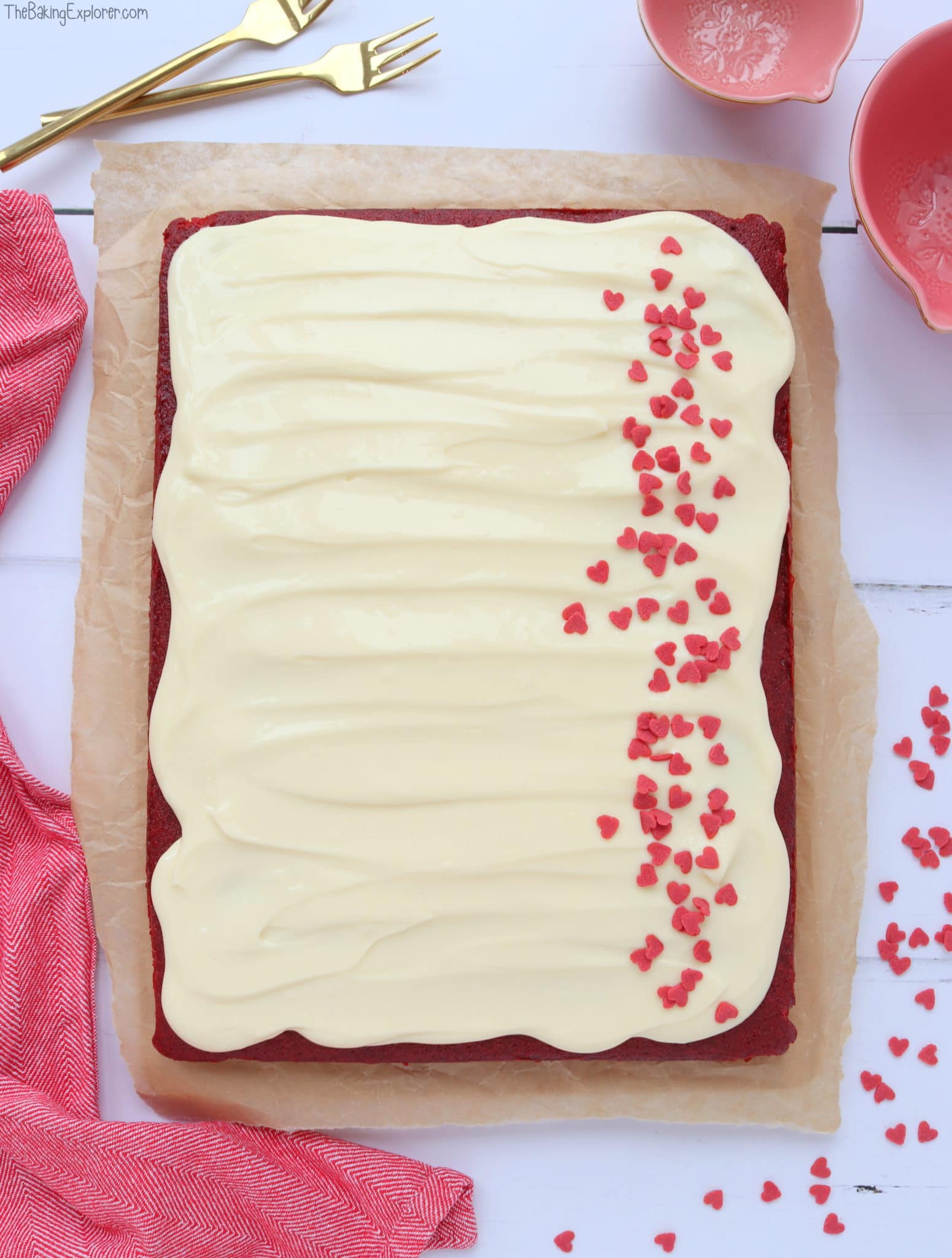 Red Velvet Traybake - The Baking Explorer
