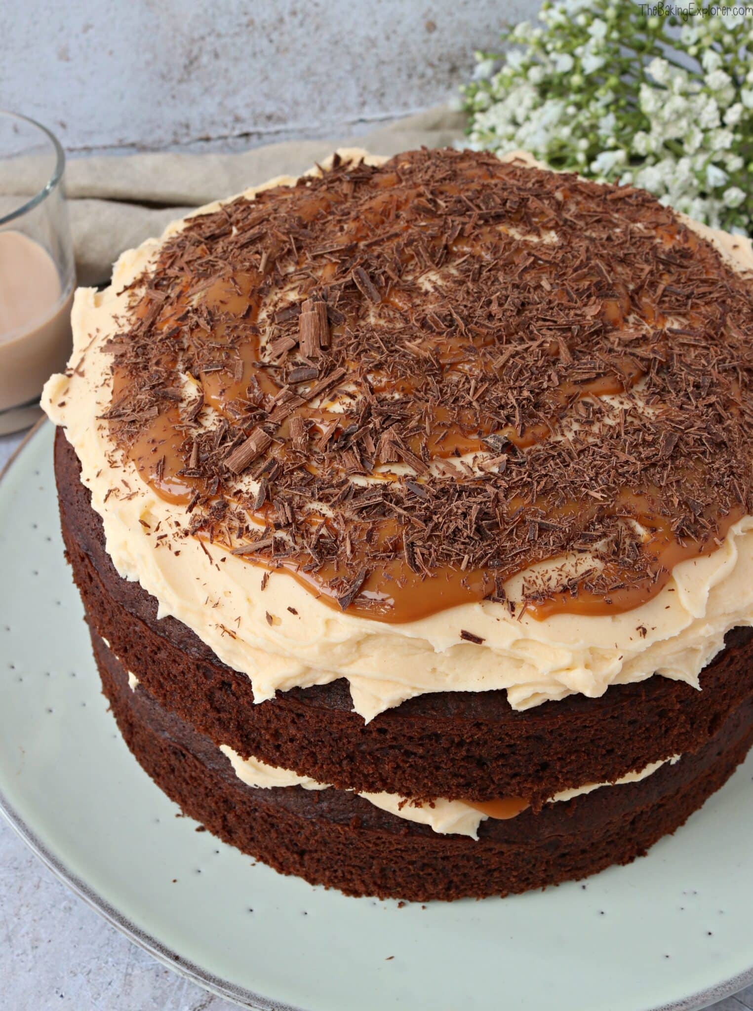 Amarula, Chocolate & Caramel Cake - The Baking Explorer