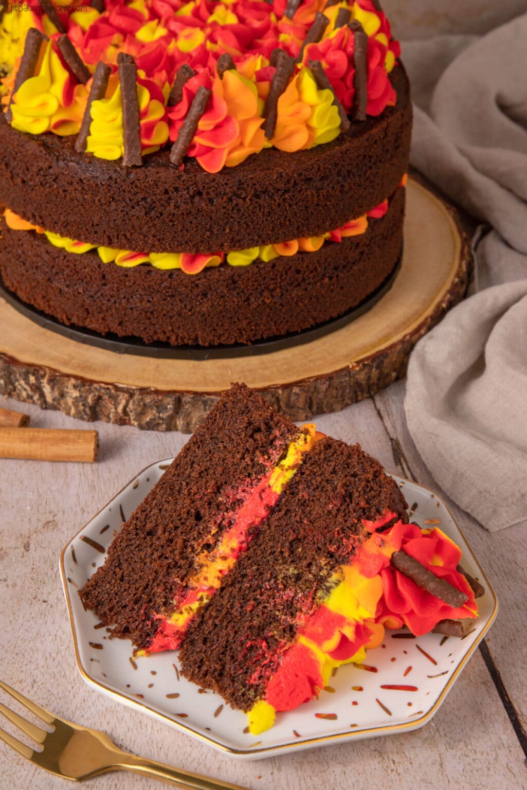Spiced Chocolate Bonfire Cake - The Baking Explorer