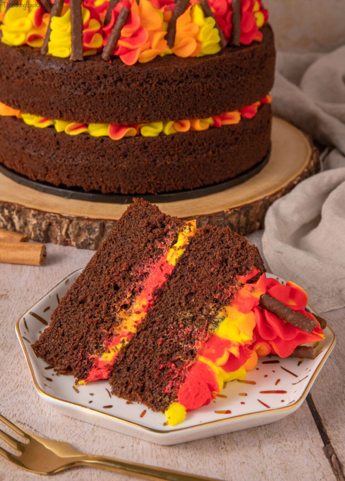 Spiced Chocolate Bonfire Cake - The Baking Explorer