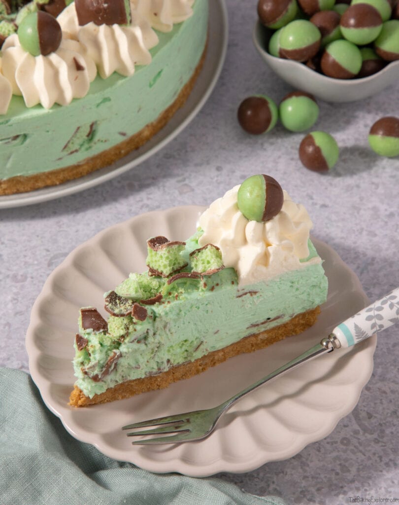 Mint Chocolate Aero Cheesecake (No Bake) - The Baking Explorer