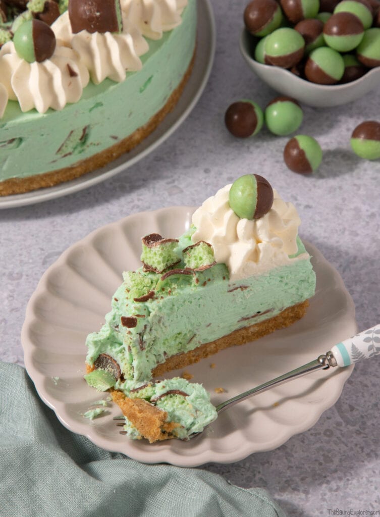 Mint Chocolate Aero Cheesecake (No Bake) - The Baking Explorer