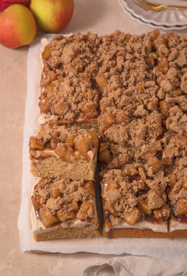 Apple Crumble Traybake Cake - The Baking Explorer