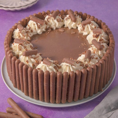 Chocolate Fingers Cheesecake (No Bake) - The Baking Explorer