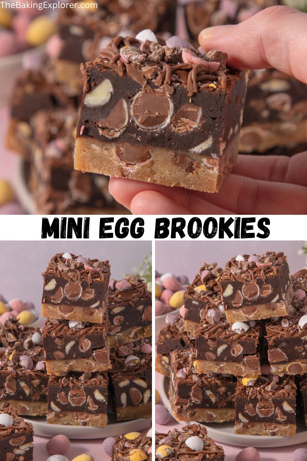 Mini Egg Slutty Brownies (Mini Egg Brookies) - The Baking Explorer