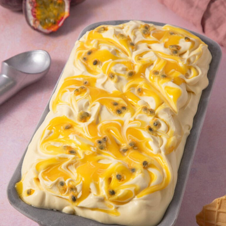 Passion Fruit Ice Cream (No Churn) - The Baking Explorer