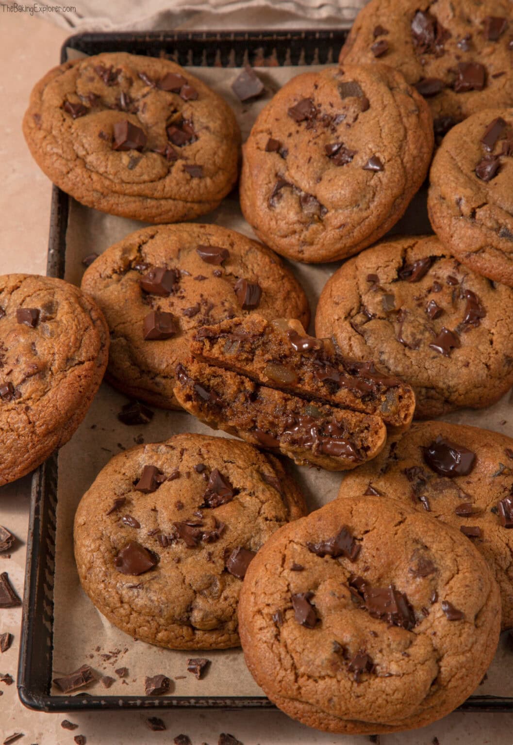 Stem Ginger & Dark Chocolate Cookies - The Baking Explorer
