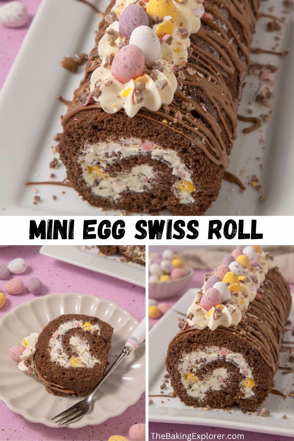Mini Egg Swiss Roll - The Baking Explorer