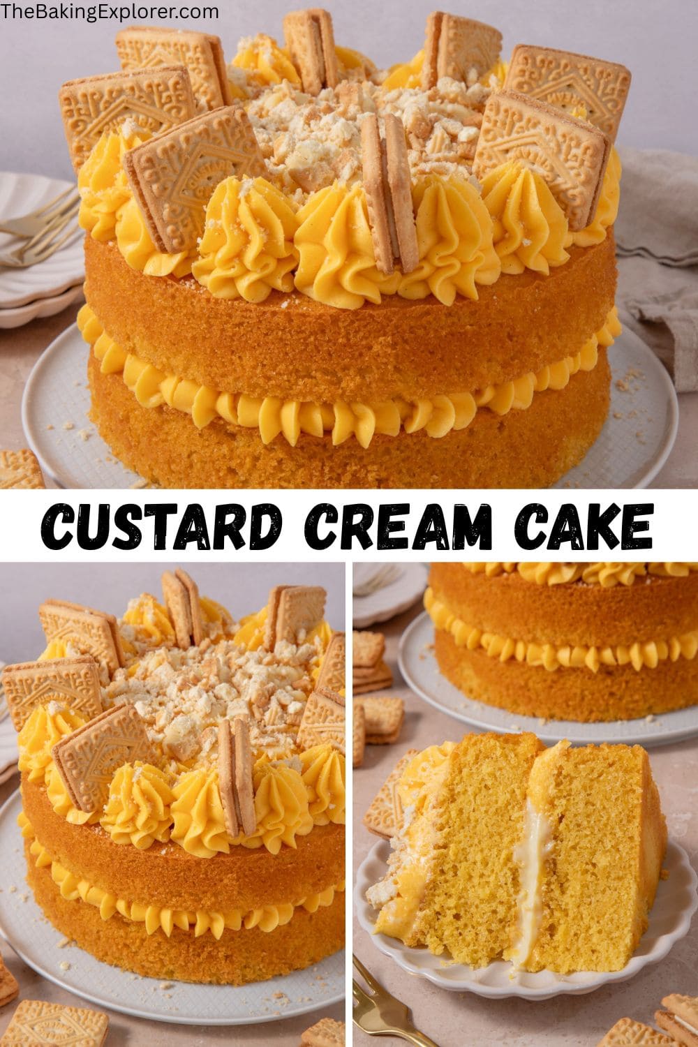 Custard Cream Cake - The Baking Explorer
