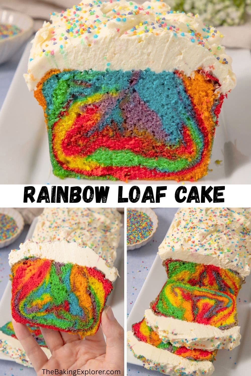 Rainbow Loaf Cake - The Baking Explorer